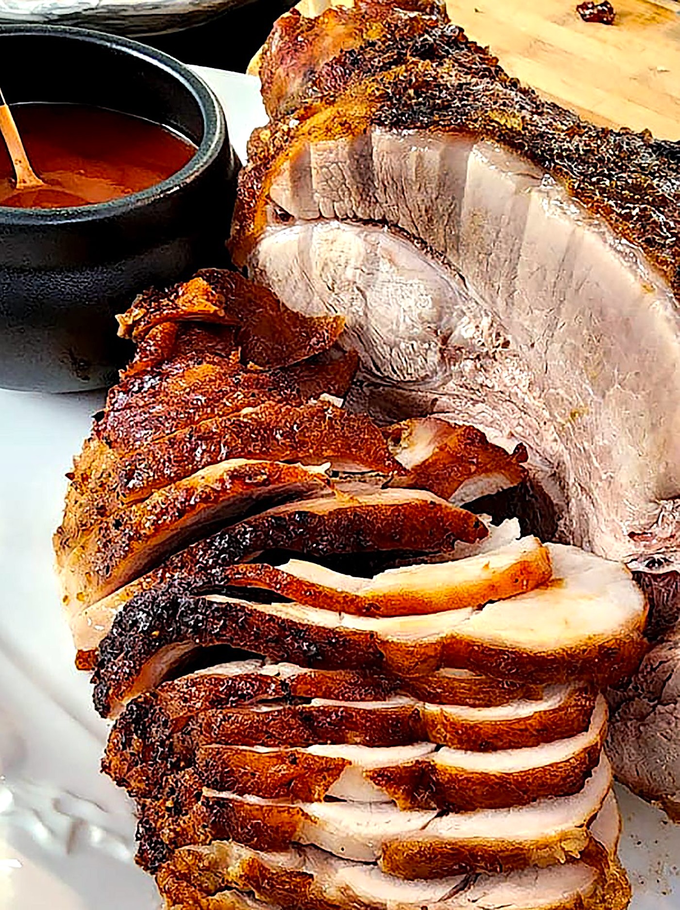 Pernil de cerdo asado con salmuera de cerveza y bbq de guayaba - 7 ...