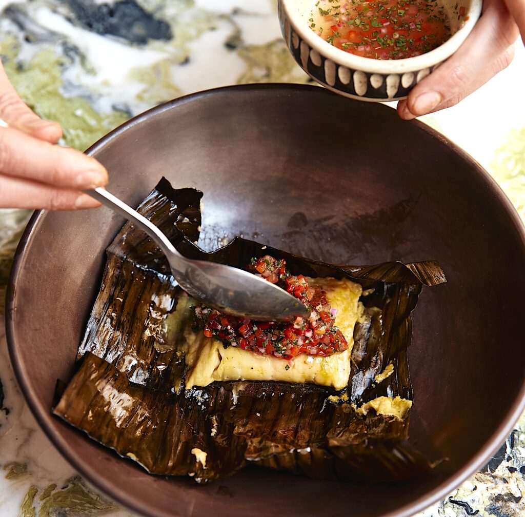 Tamal colado de pato pibil. Jorge Vallejo en Quintonil - 7 Caníbales